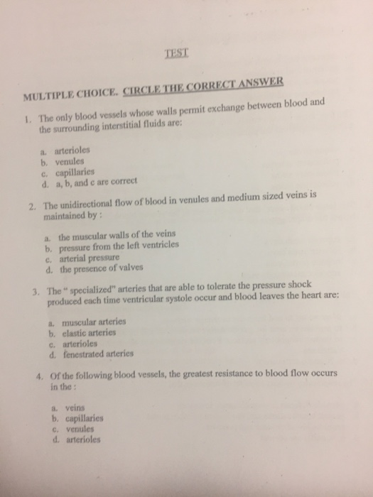 Solved TEST MULTIPLE CHOICE. CIRCLE THE CORRECT ANSWER I. | Chegg.com