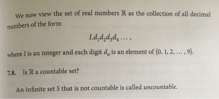 Solved We now view the set of real numbers R as the | Chegg.com