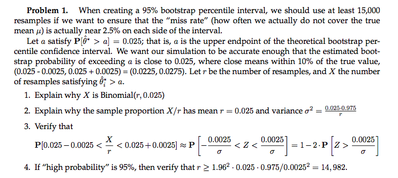 Solved when creating a 95% bootstrap percentile interval, we | Chegg.com