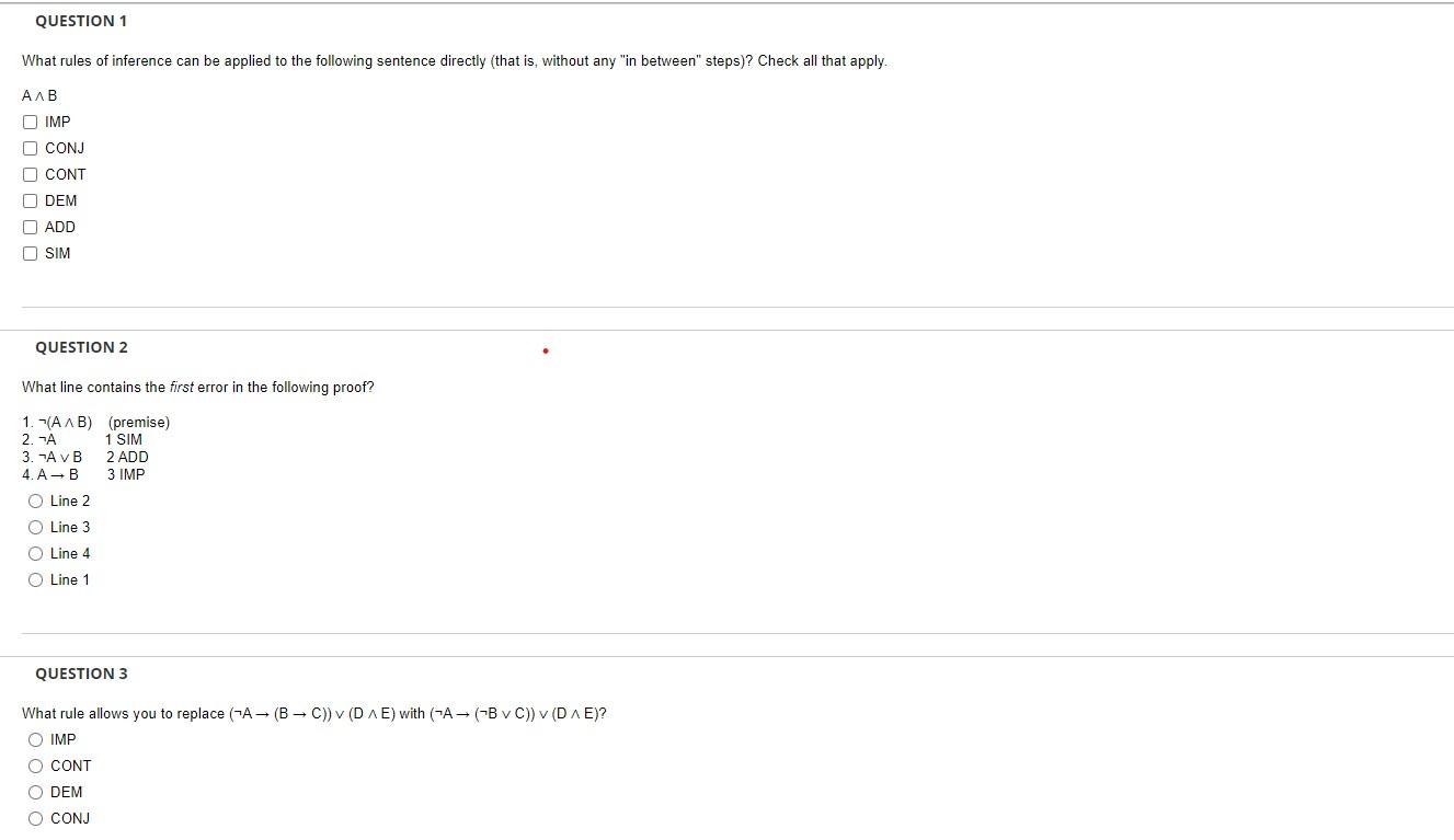 Solved What rules of inference can be applied to the | Chegg.com