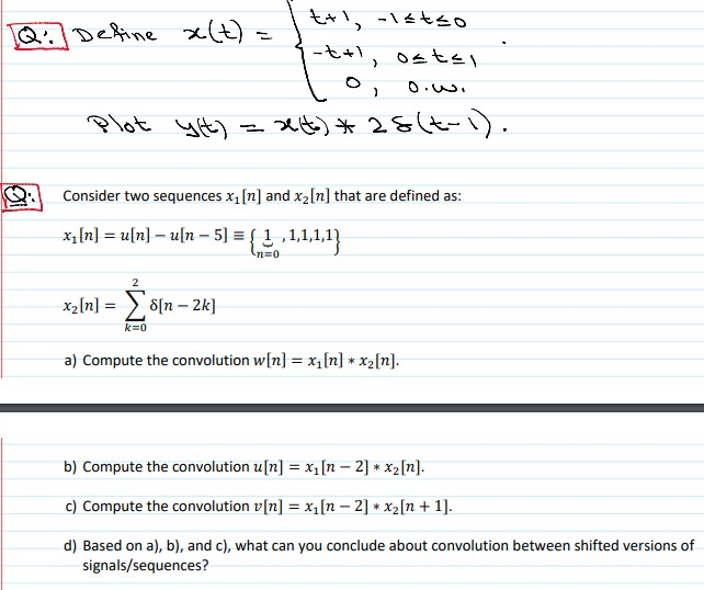 Solved Consider two sequences x1[n] and x2In] that are | Chegg.com