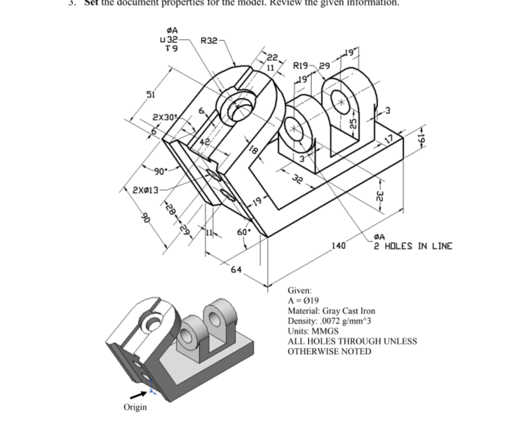 Solved 3. Set the document properties for the model. Review | Chegg.com