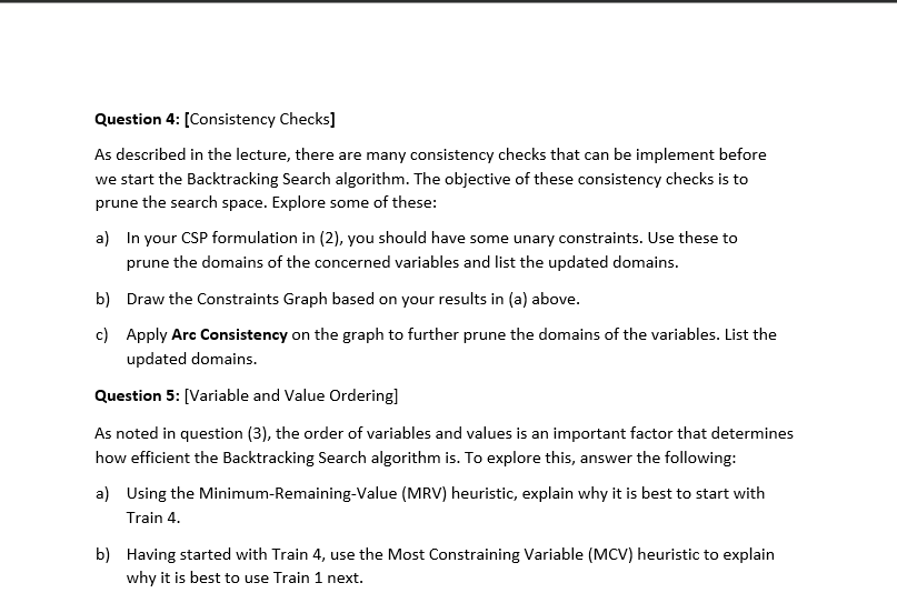 Solved Trains Scheduling Problem The tracks in the following | Chegg.com