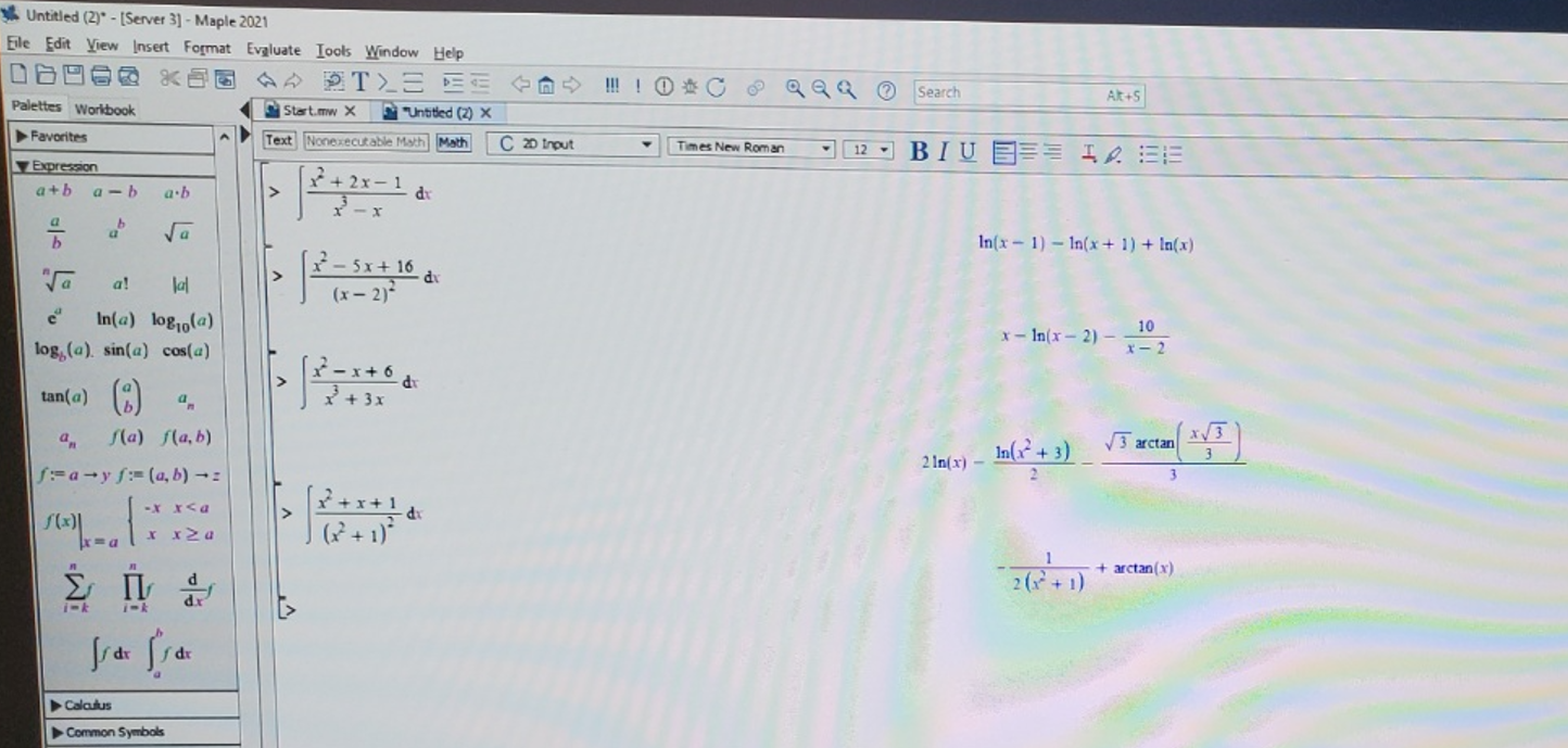 Solved II. Use Maple to evaluate each integral. A. Type the | Chegg.com