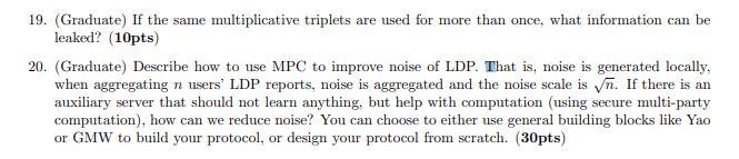 Solved 19. (Graduate) If the same multiplicative triplets | Chegg.com