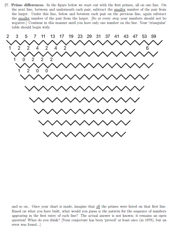 Solved 27. Prime differences. In the figure below we start | Chegg.com