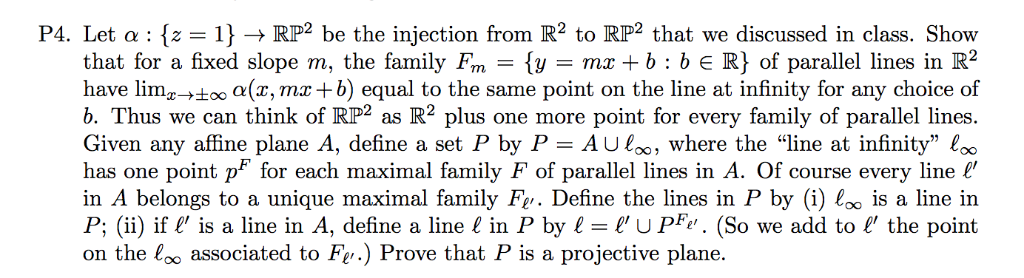 P4. Let α : {z-: 1}-> Rp2 be the injection from R2 to | Chegg.com