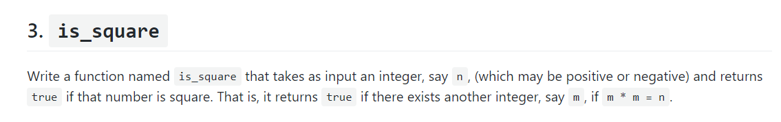 Solved 3. is_square Write a function named is_square that | Chegg.com
