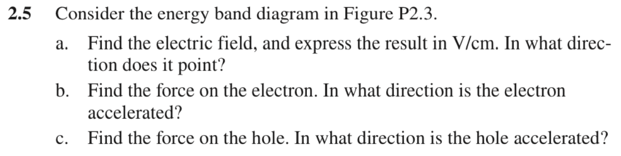 Solved 2.5 a. Consider the energy band diagram in Figure | Chegg.com