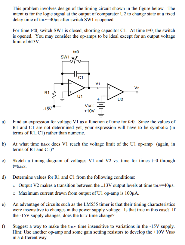 Solved This problem involves design of the timing circuit | Chegg.com