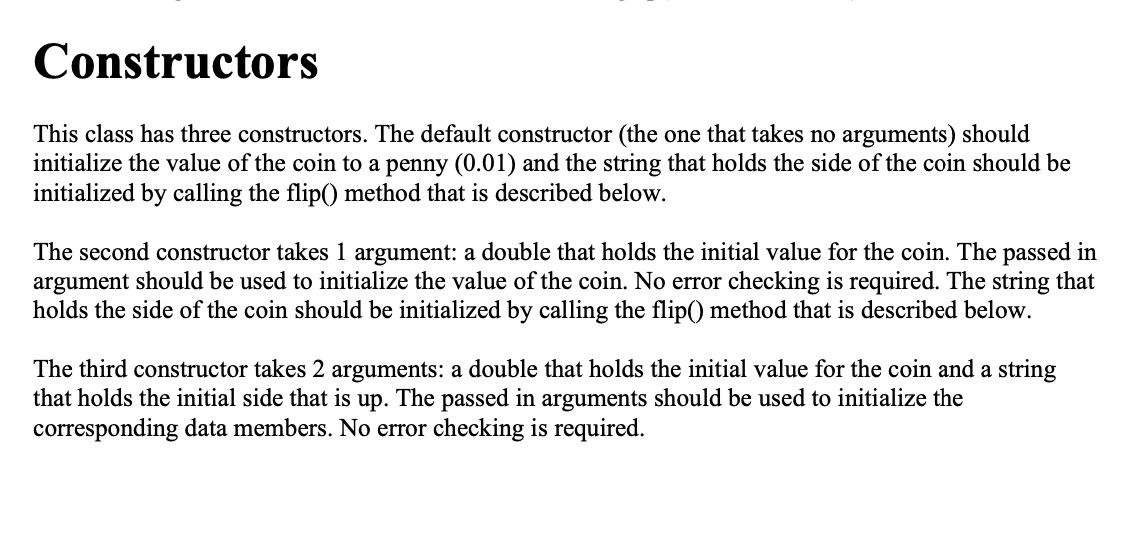 Solved This class has three constructors. The default | Chegg.com