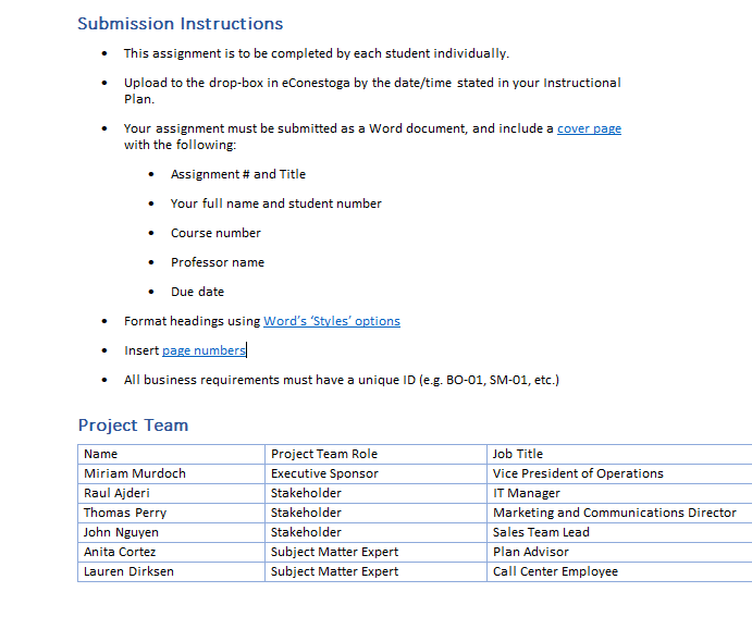 Solved Documenting Business Requirements Scenario Happy | Chegg.com
