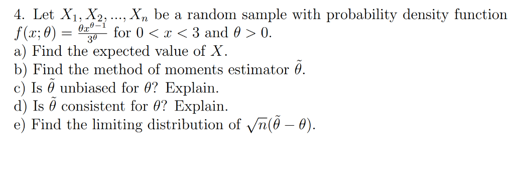 Solved Let Xi, X2, ..., Xn be a random sample with | Chegg.com