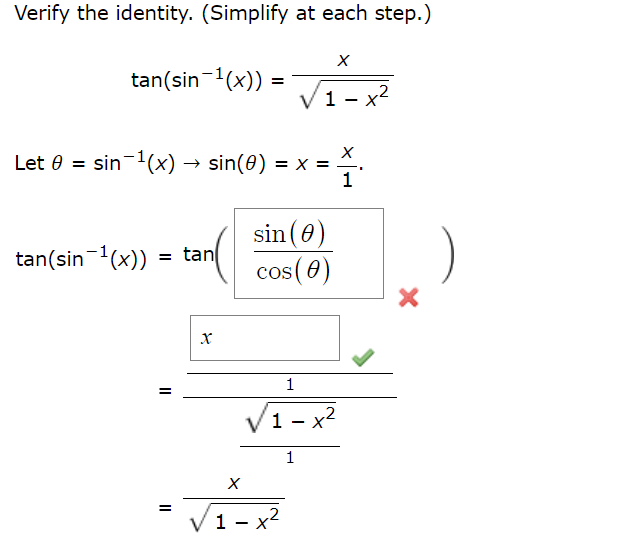 Solved Verify the identity. (Simplify at each step.) | Chegg.com