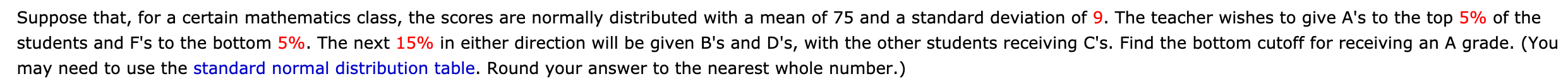 Solved Suppose that, for a certain mathematics class, the | Chegg.com