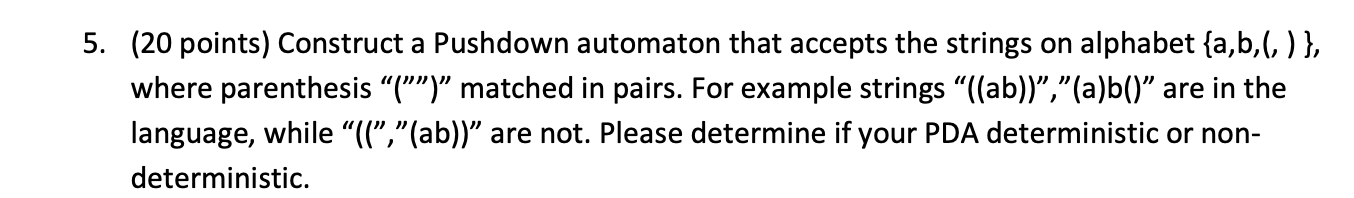 Solved Construct a Pushdown automaton that accepts the | Chegg.com