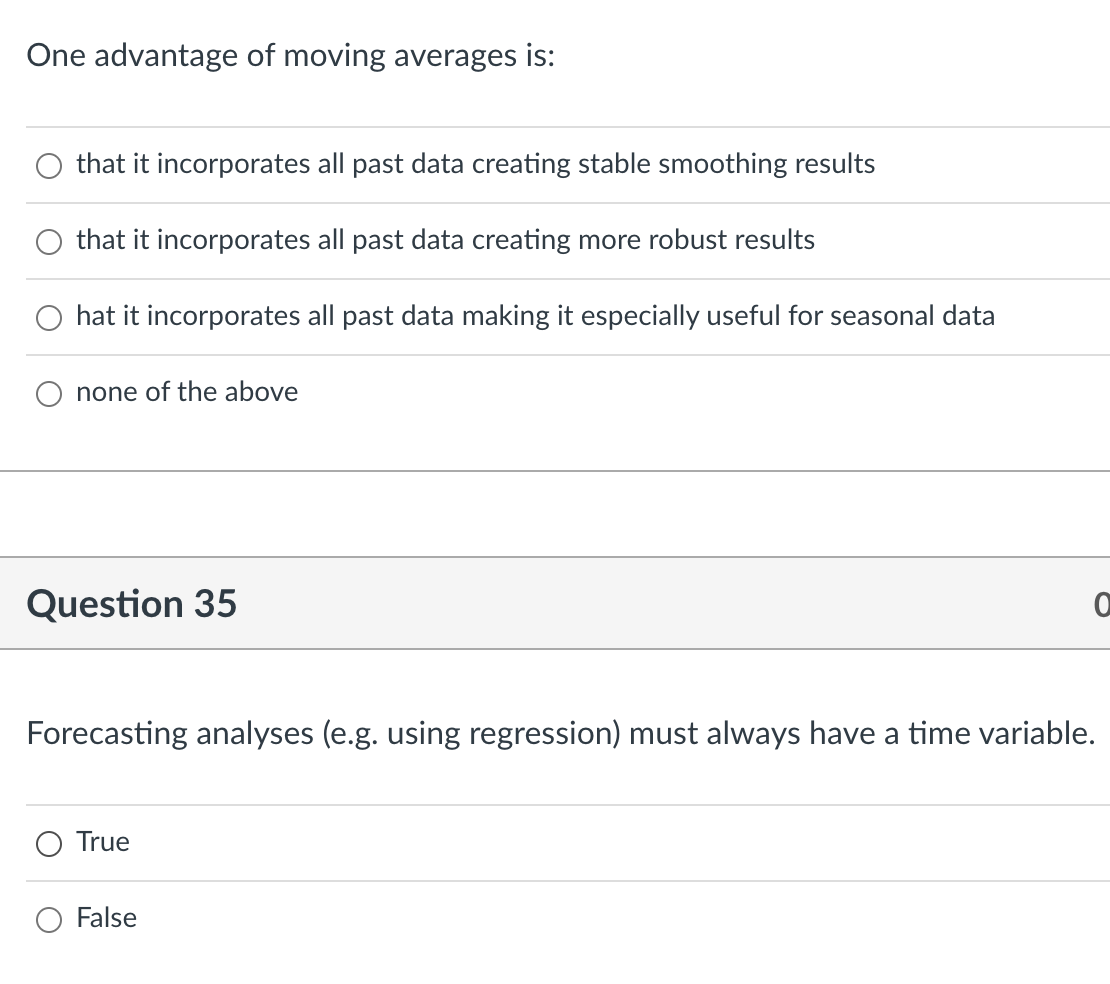 Solved One advantage of moving averages is:that it | Chegg.com
