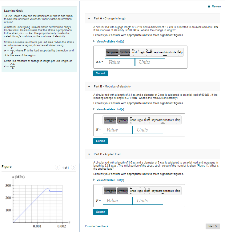 Solved Review Part A - Change in length Learning Goal: To | Chegg.com