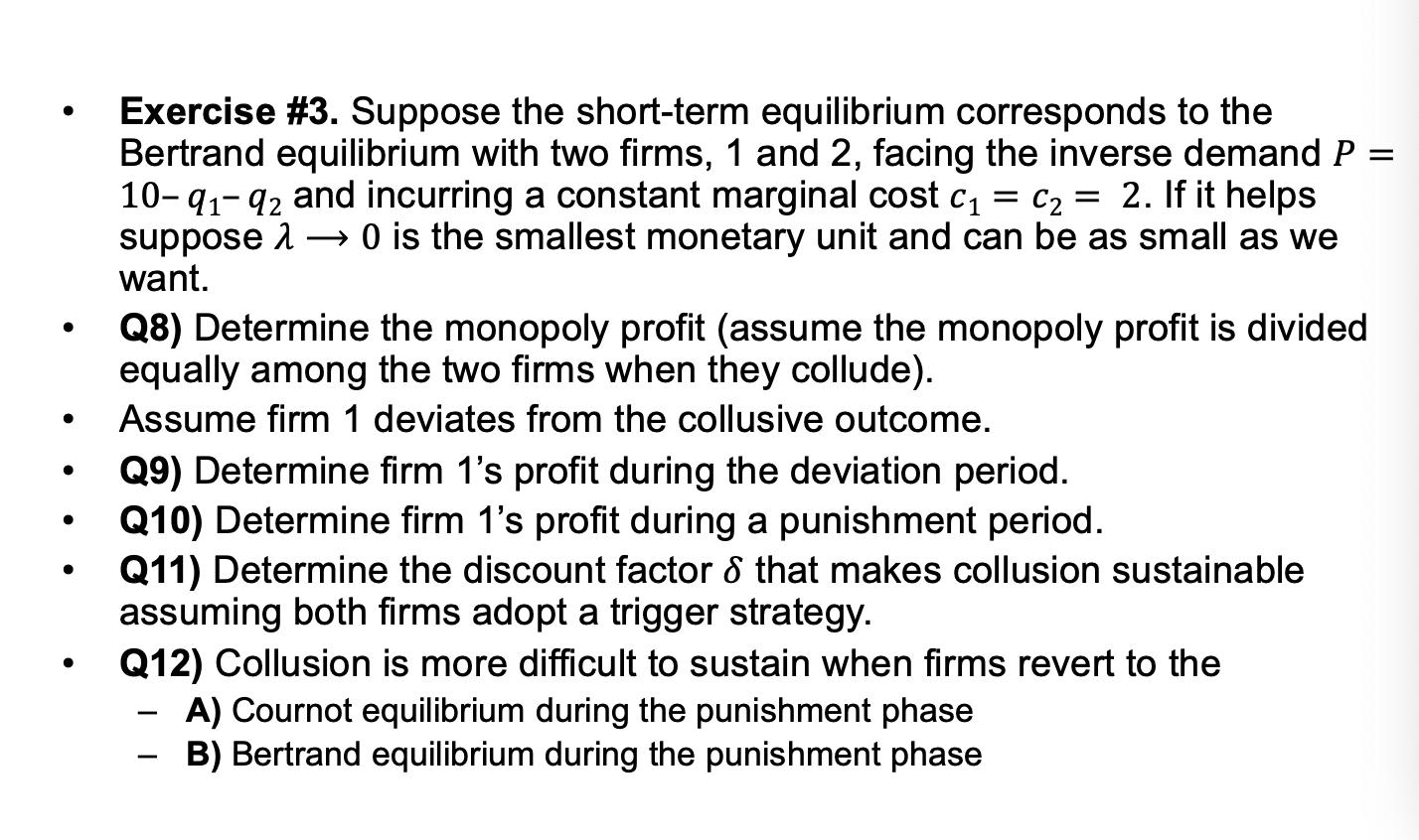 Exercise #3. Suppose the short-term equilibrium | Chegg.com