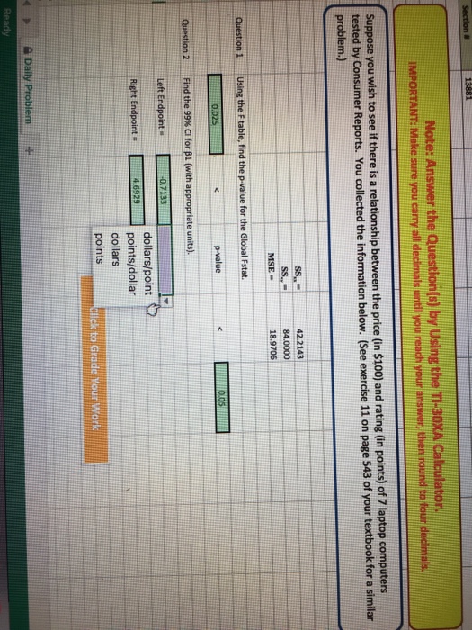 Solved Suppose you wish to see if there between the price | Chegg.com