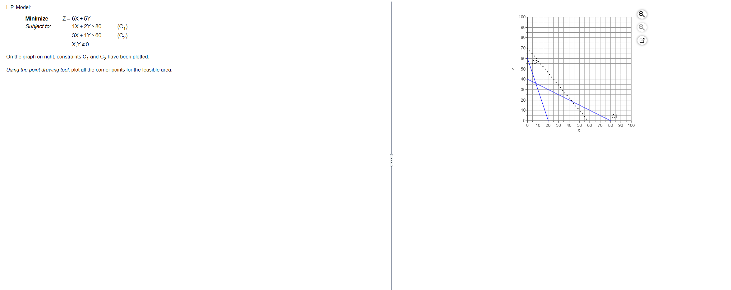 Solved On the graph on right, constraints C1 and C2 have | Chegg.com