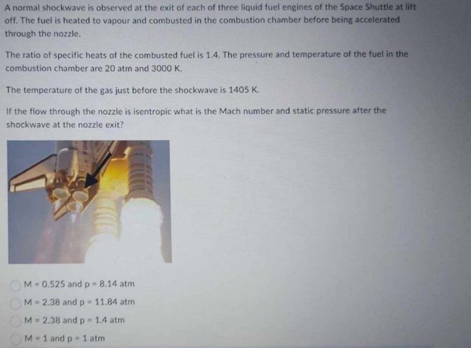 Solved A normal shockwave is observed at the exit of each of | Chegg.com