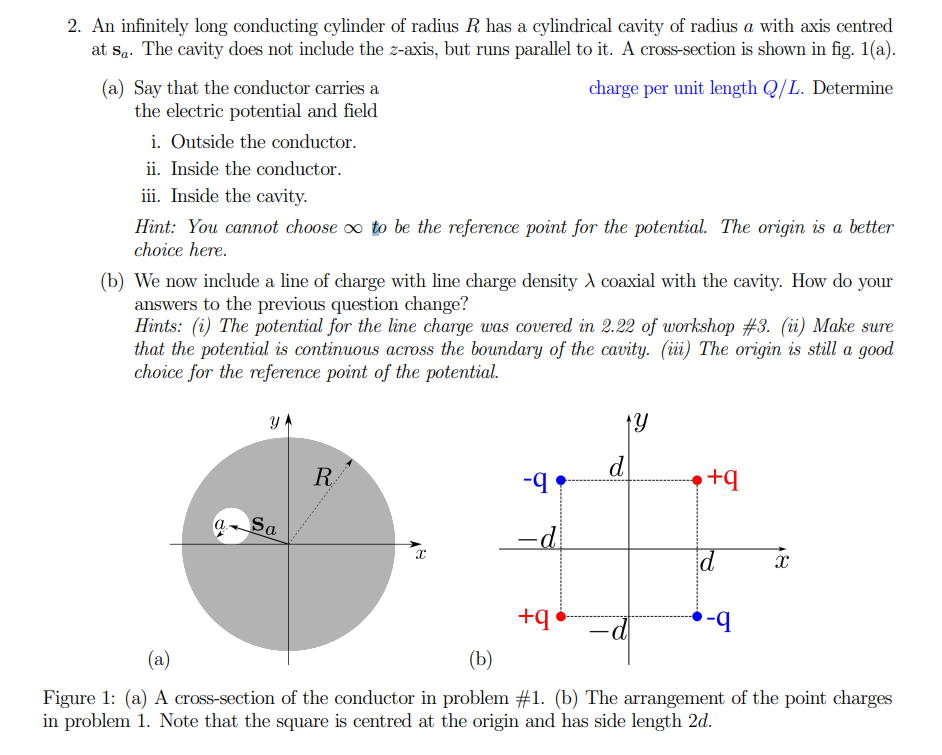 Solved 2. An infinitely long conducting cylinder of radius R | Chegg.com