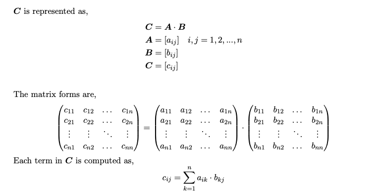 Solved (10 pts) Matrix multiplication. Compose a function | Chegg.com