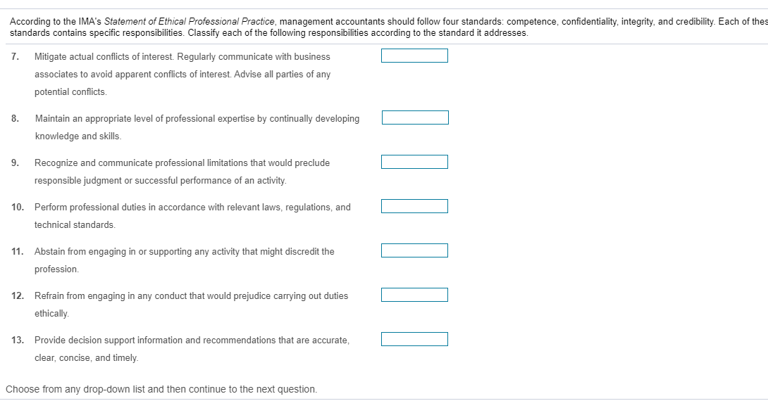 Solved According to the IMA's Statement of Ethical | Chegg.com