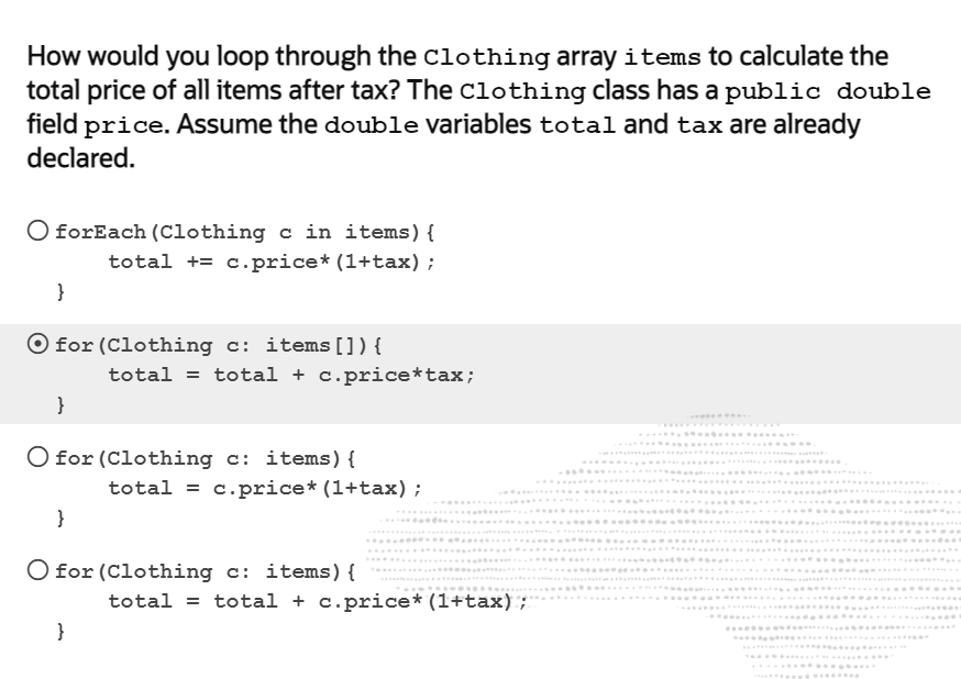 Solved How Would You Loop Through The Clothing Array Items Chegg