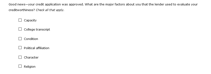 Solved 7. Opening an account Obtaining credit begins with | Chegg.com