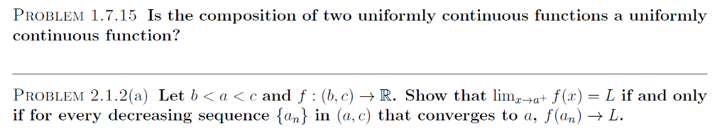 Solved PROBLEM 1.7.15 Is the composition of two uniformly | Chegg.com
