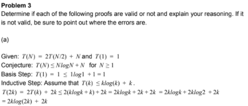 Solved Problem 3 Determine if each of the following proofs | Chegg.com