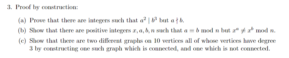Solved 3. Proof by construction: (a) Prove that there are | Chegg.com