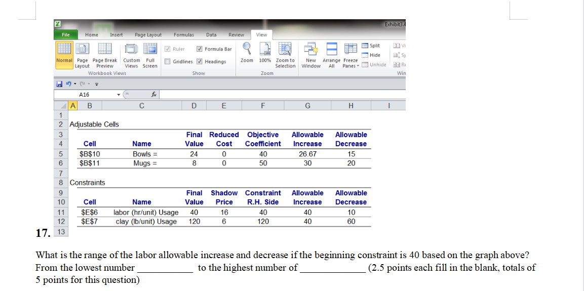 Solved That is the range of the labor allowable increase and | Chegg.com