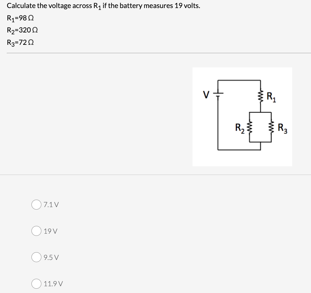 Solved Calculate the voltage across R1 if the battery | Chegg.com