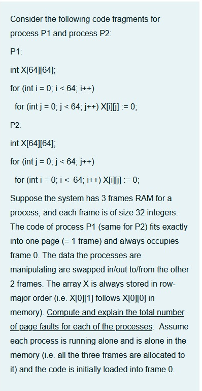 Solved Consider the following code fragments for process P1 | Chegg.com