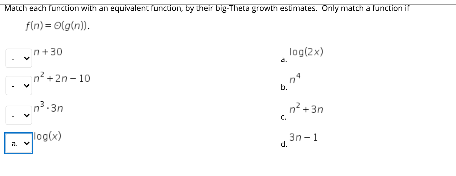 Solved Match each function with an equivalent function, by | Chegg.com