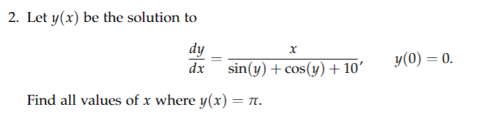 Solved Let y(x) be the solution | Chegg.com Solved Let y(x) be the solution | Chegg.com