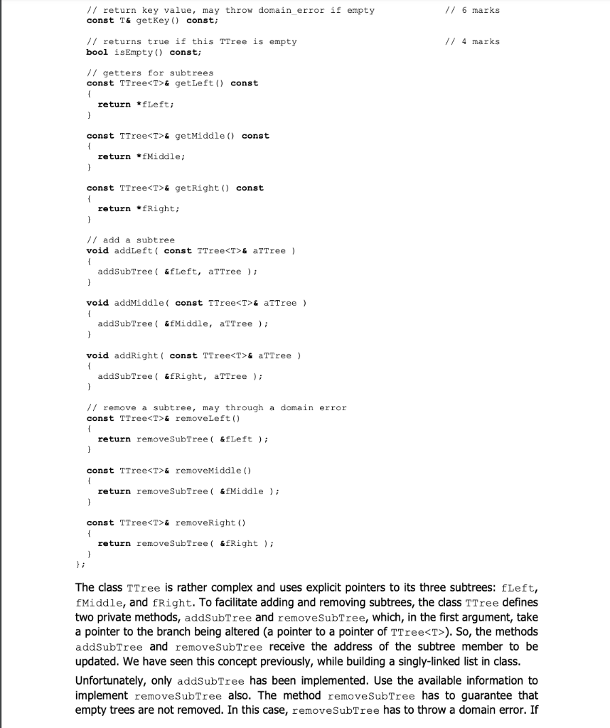 We wish to define a generic 3-ary tree in C++. We | Chegg.com