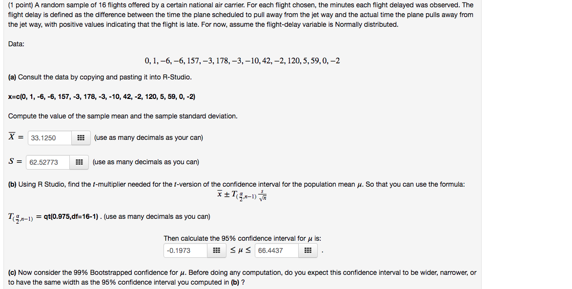 (b) Using R Studio, find the t-multiplier needed for | Chegg.com