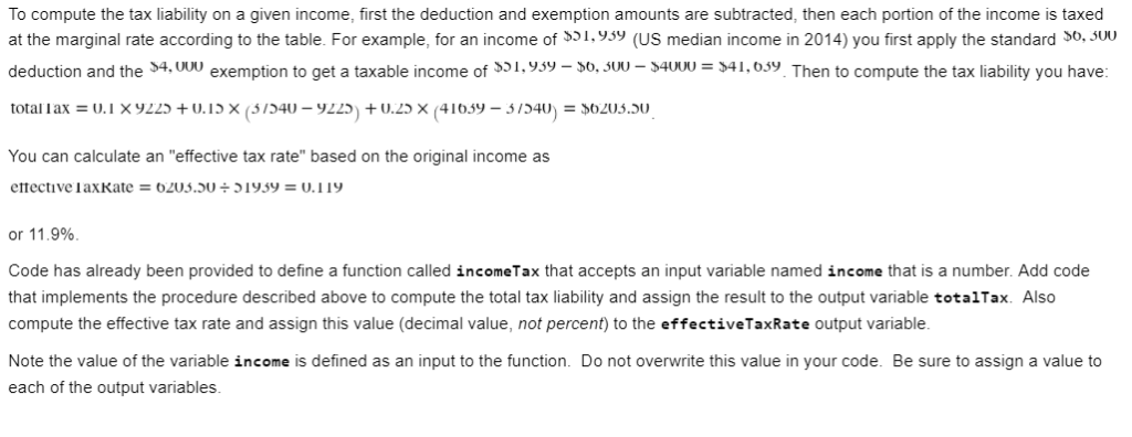 Solved The simplest income tax calculation for a single | Chegg.com