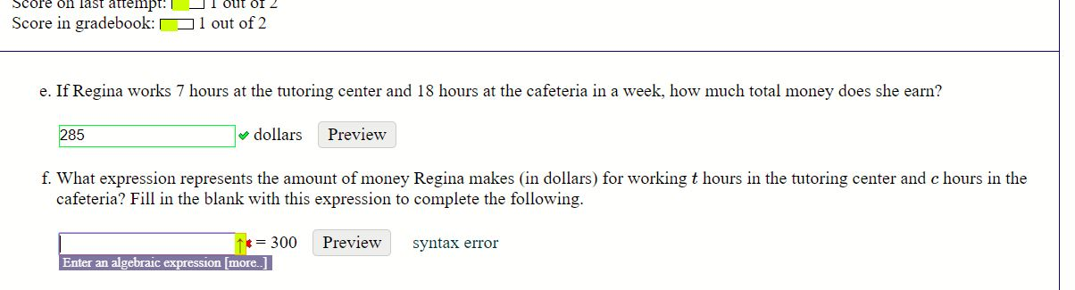 Solved Score on last attempt: 2 out of 3 Score in gradebook: | Chegg.com