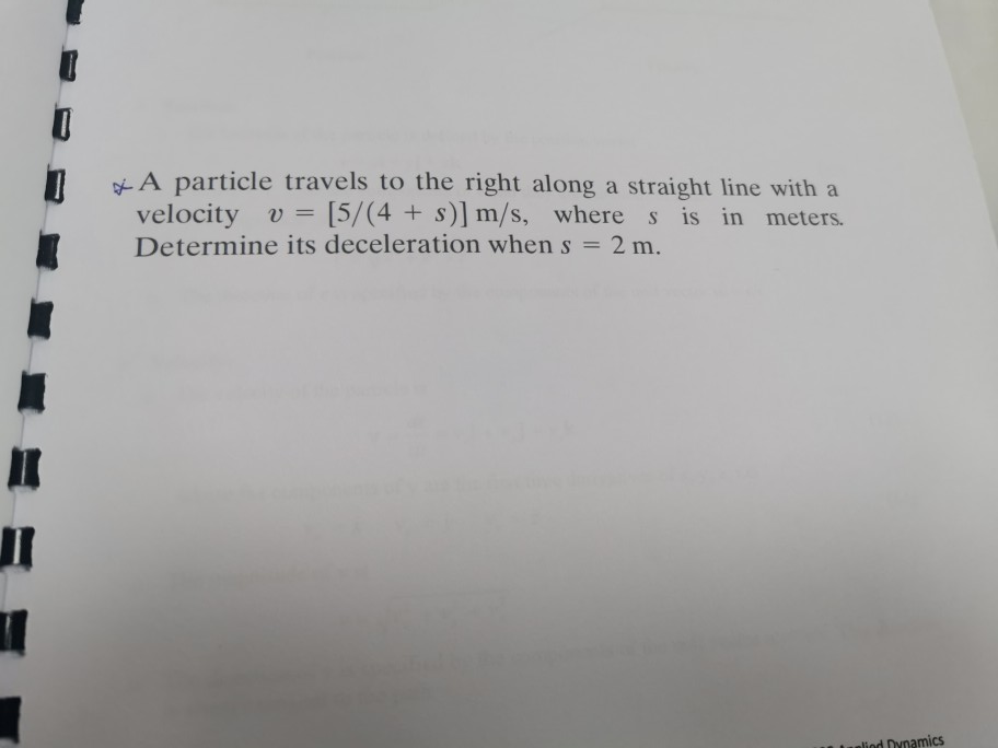 Solved A particle travels to the right along a straight line | Chegg.com