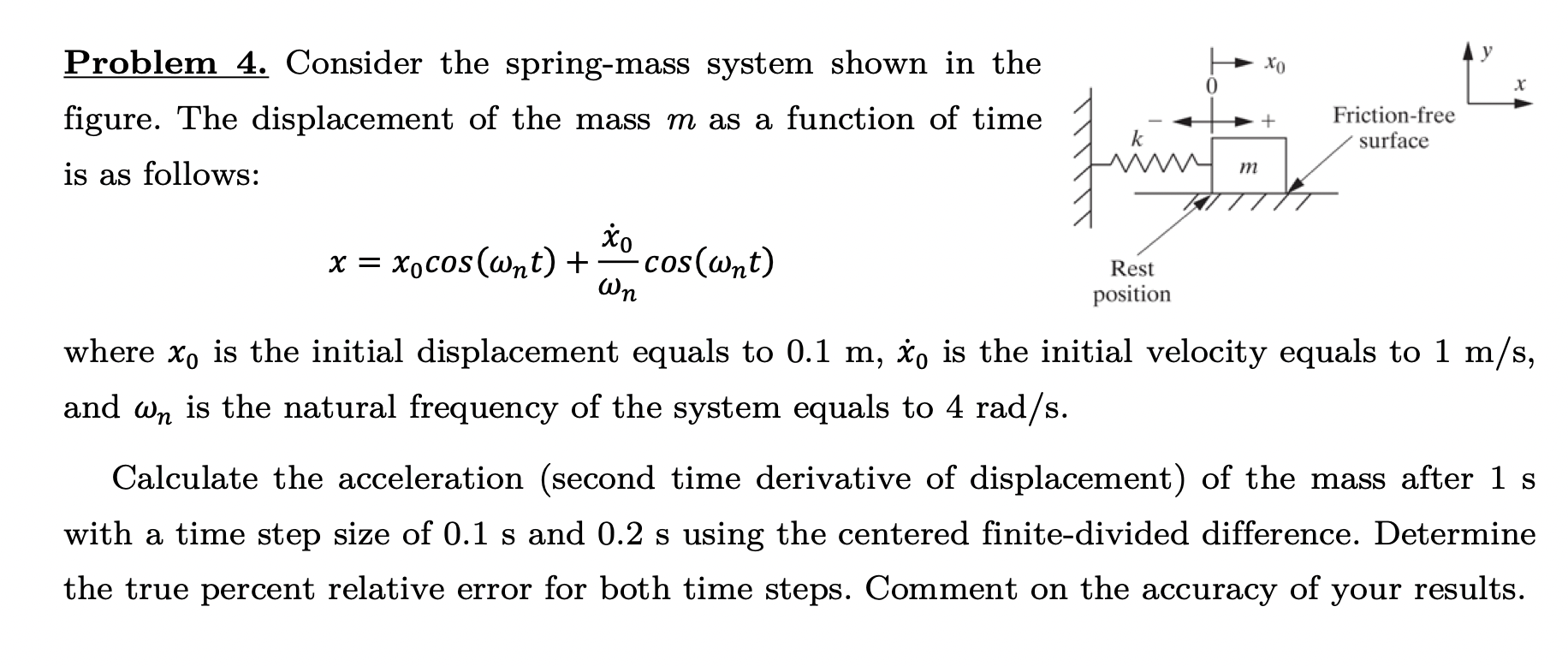 Solved Problem 4. ﻿Consider the spring-mass system shown in | Chegg.com