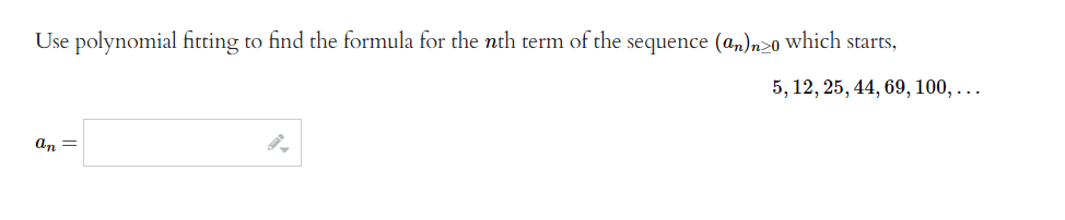Solved Use polynomial fitting to find the formula for the | Chegg.com