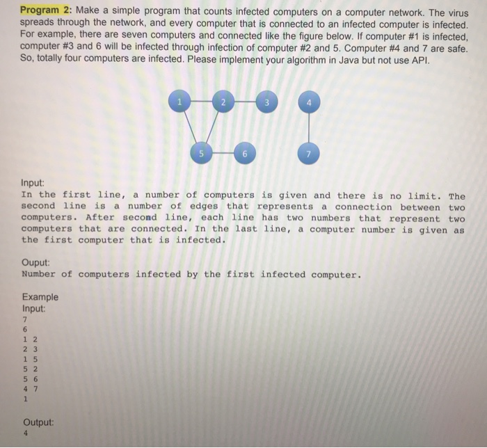 Solved Program 2: Make a simple program that counts infected | Chegg.com