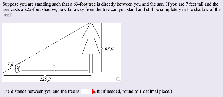 Solved Suppose you are standing such that a 63-foot tree is | Chegg.com
