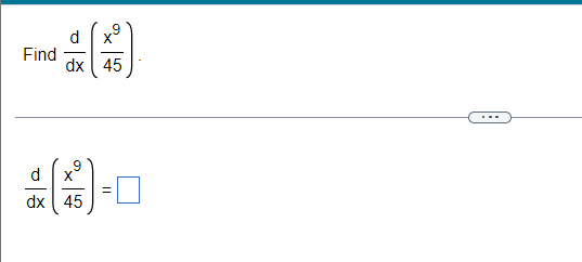 Solved Find d dx 9 d dx 45 9 X 45 d dx -(9x + 1) = dx Find | Chegg.com
