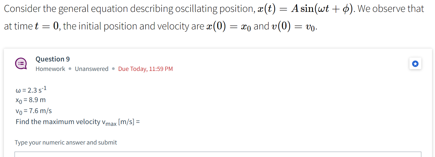 Solved Consider the general equation describing oscillating | Chegg.com